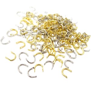 honbay 200pcs easy spin spinner clevis u-shaped brass links fishing clevis fishing spoons blades spinnerbait parts inline spinner making freshwater saltwater (2 color)