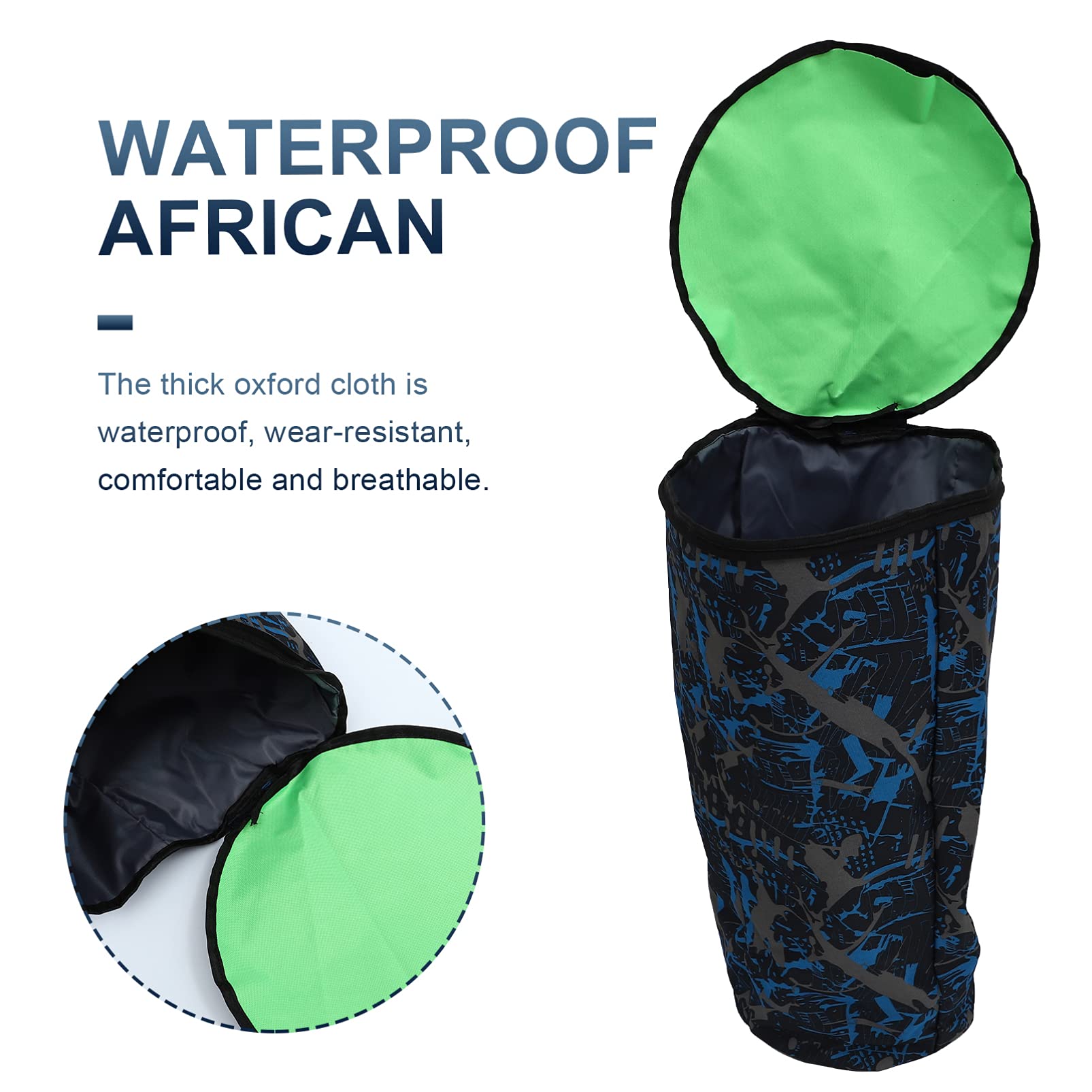 MILISTEN Drum Storage Bag Drum Backpack Case African Drum Carry Bag Drum Shoulder Backpack for Djembe Percussion Instrument Camouflage Blue Drum Hardware Bag