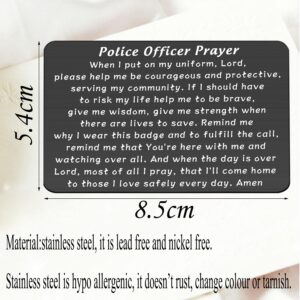 bobauna Police Officer Prayer Engraved Wallet Card Inster Thin Blue Line Cop Jewelry Police Academy Graduation Gift (police officer prayer uniform black)