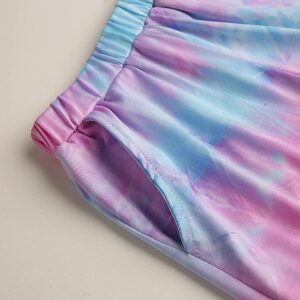 Girls Tie Dye Jogger Set Clothes Outfits Suits Tracksuits Sweatsuits Activewear Crop Tops Hoodies Shorts Sets Size 10/12