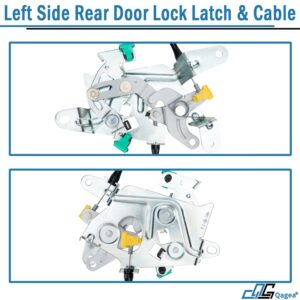 Rear Door Lock Latch & Cable - Left Driver Side - Replacement for 1999-2007 Ford F250 F350 F450 F550 Super Duty, Upper and Lower Locking Latches Assembly Replaces# 6C3Z-28264A01-A 6C3Z28264A01A