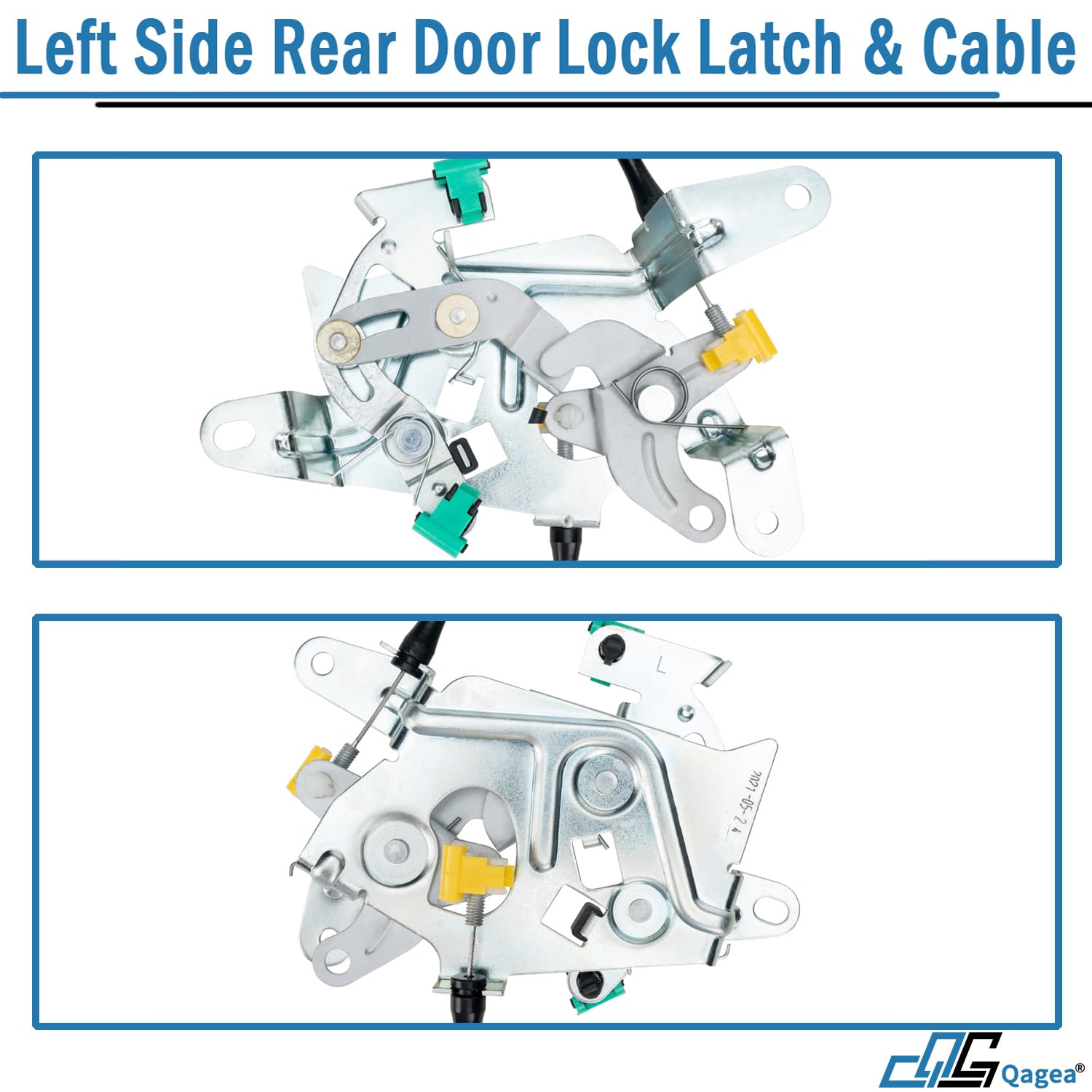 Rear Door Lock Latch & Cable - Left Driver Side - Replacement for 1999-2007 Ford F250 F350 F450 F550 Super Duty, Upper and Lower Locking Latches Assembly Replaces# 6C3Z-28264A01-A 6C3Z28264A01A