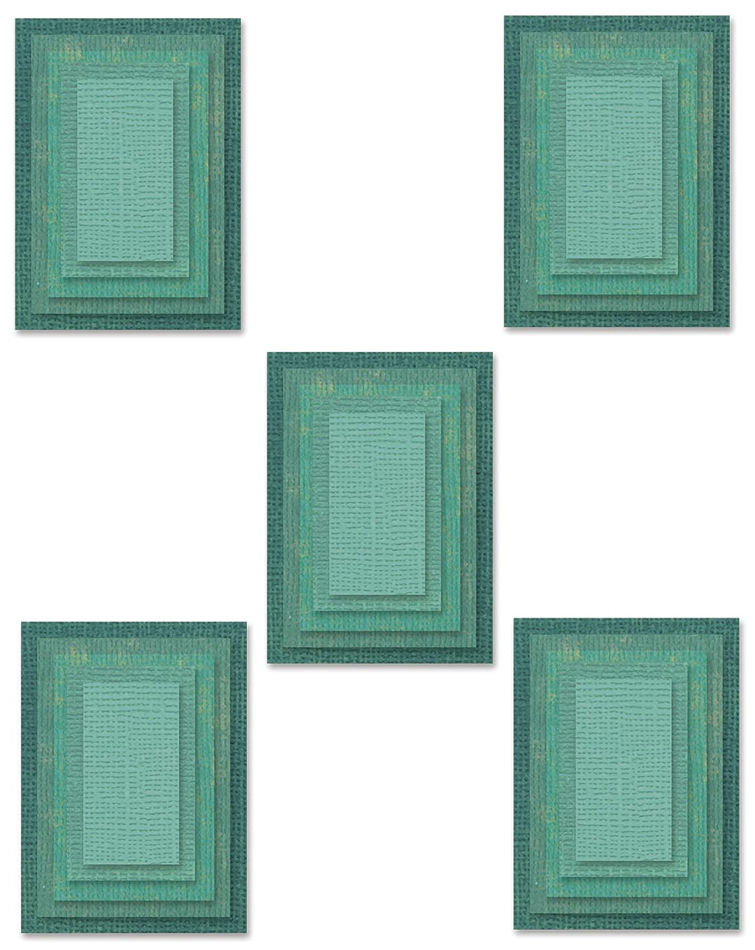 Sizzix Framelits Die Set 25PK-Stacked Tiles Rectangles by Tim Holtz, 665433, Multicolor