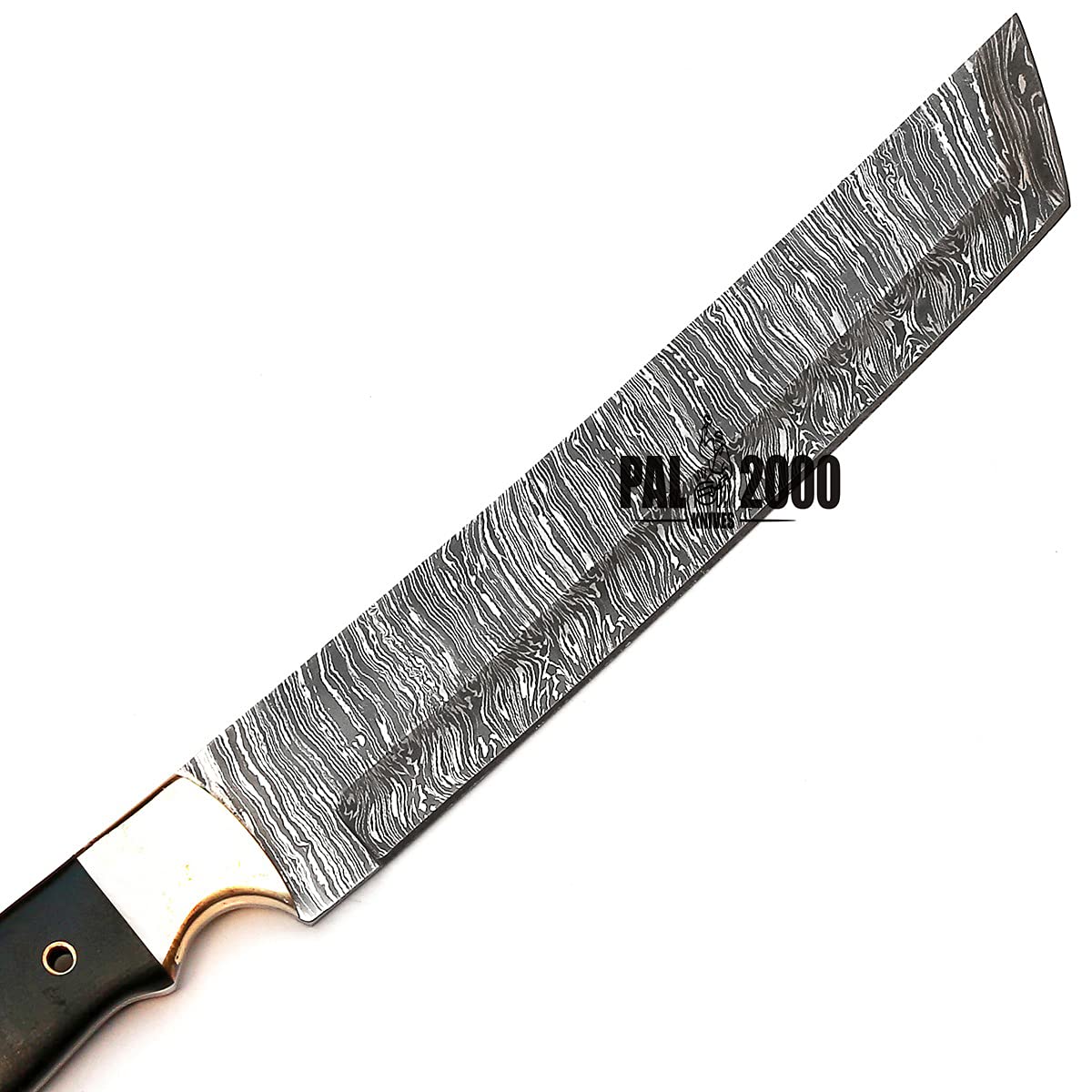 PAL 2000 KNIVES KNI-9470 Custom Handmade Damascus Steel Hunting Knife With Leather Sheath