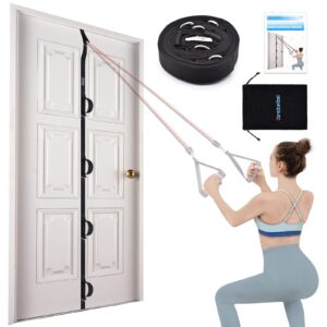 brebebe door anchor strap for resistance bands exercises, multi point anchor gym attachment for home fitness, portable door band resistance workout equipment, easy to install, punch-free, nail-free