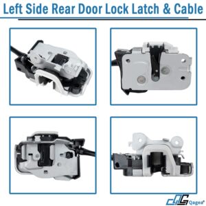 Rear Door Lock Latch & Cable - Left Driver Side - Replacement for 1999-2007 Ford F250 F350 F450 F550 Super Duty, Upper and Lower Locking Latches Assembly Replaces# 6C3Z-28264A01-A 6C3Z28264A01A