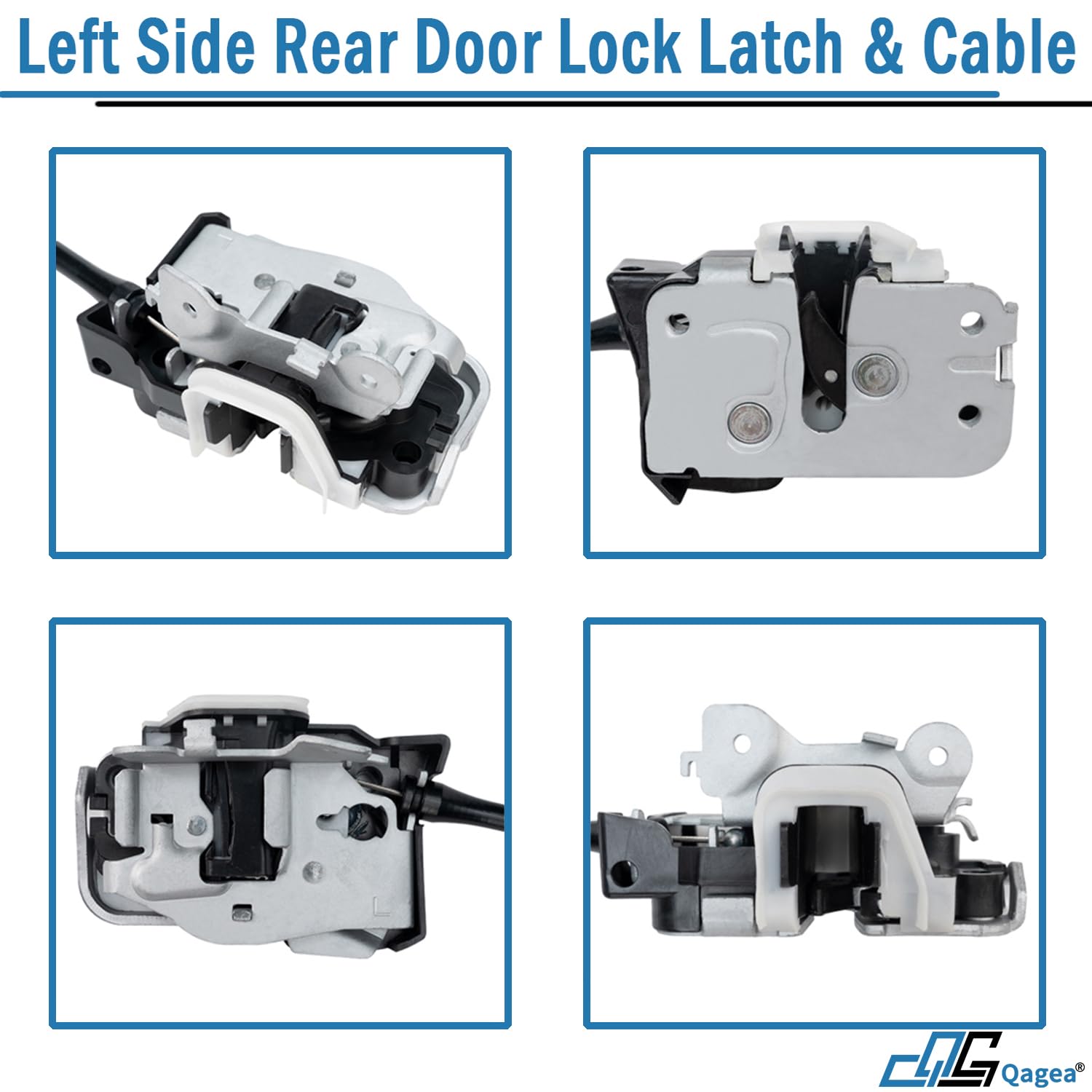 Rear Door Lock Latch & Cable - Left Driver Side - Replacement for 1999-2007 Ford F250 F350 F450 F550 Super Duty, Upper and Lower Locking Latches Assembly Replaces# 6C3Z-28264A01-A 6C3Z28264A01A