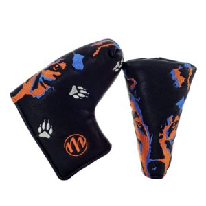 wolf head blade and midsize mallet putter headcover, black