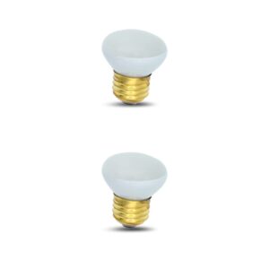 lumenivo 25 watt r14 small reflector light bulbs - 120/130 volt e26 short neck base replacement frosted incandescent lava lamp flood light bulbs - 2500k china cabinet light bulbs - 2 pack