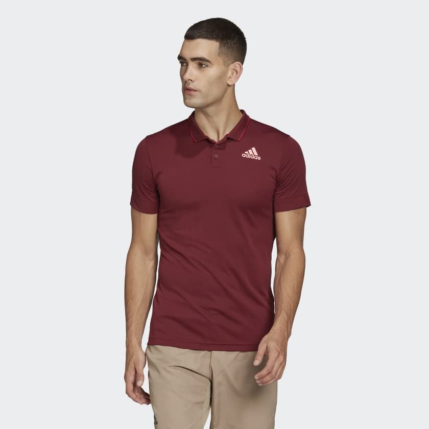 adidas Men's Tennis Freelift Polo Shirt, Shadow Red, X-Large