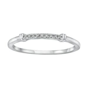 etneyjewels 10k solid certified white gold with 0.05 carat natural white diamond round cut stackable wedding band ring for women in prong setting (clarity i2,color hi,10.5)