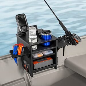 boat-tote jon boat rod holder and storage organizer - john boat accessories for fishing - fits gunnels up to 2.5" thick regular