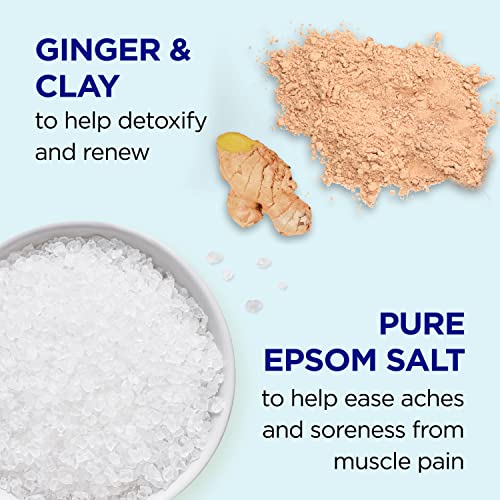 Dr Teal's Body Wash With Pure Epsom Salt, Detoxify & Energize With Ginger & Clay, 24 fl oz (Pack of 4) (Packaging May Vary)