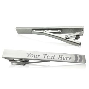 edsg personalized tie clips pin for men engraved exquisite stainless steel personalized gift for best man usher dad boyfriend husband wedding birthday engagement anniversary xmas gift (silver)