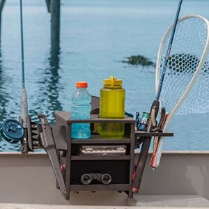 BOAT-TOTE Jon Boat Rod Holder and Storage Organizer - John Boat Accessories for Fishing - Fits Gunnels Up to 2.5" Thick Regular