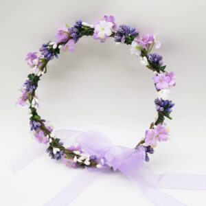 UKYLIN Flower Crown for Girls, Flower Headband Wreath for Wedding, Baby Shower, Family Photos and Fancy Gala