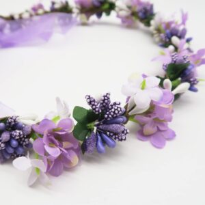 UKYLIN Flower Crown for Girls, Flower Headband Wreath for Wedding, Baby Shower, Family Photos and Fancy Gala