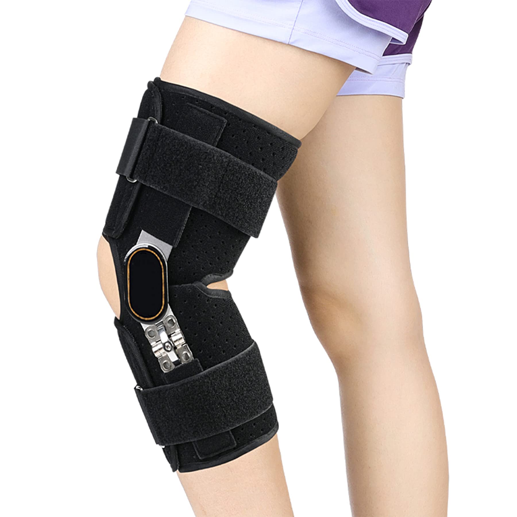 WILLQ Hinged Knee Brace ROM Adjustable Medical Orthopedic Support Stabilizer After Surgery for Arthritis Acl Pcl Meniscus Tear Osteoarthritis PCL Injury for Recovery Stabilization,Left,Small