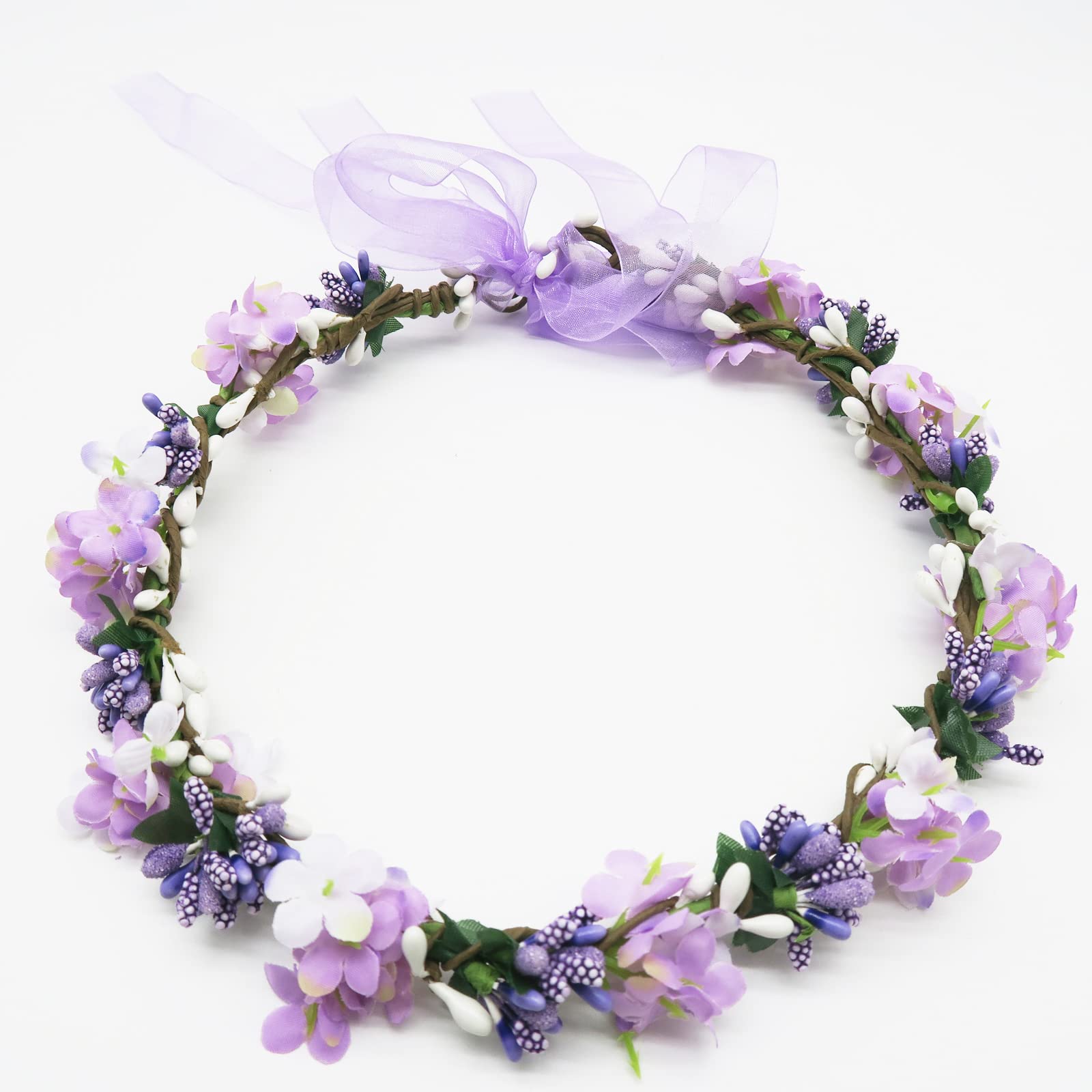 UKYLIN Flower Crown for Girls, Flower Headband Wreath for Wedding, Baby Shower, Family Photos and Fancy Gala