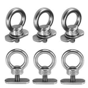 aontoky 6 packs stainless steel kayak track mount tie down eyelet rail for kayak canoe boat bungee cord or ropes