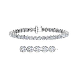 finerock 8 1/4 carat diamond tennis bracelet in 14k white gold (7 inch)