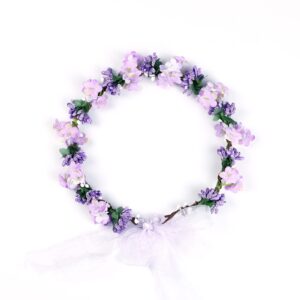 UKYLIN Flower Crown for Girls, Flower Headband Wreath for Wedding, Baby Shower, Family Photos and Fancy Gala