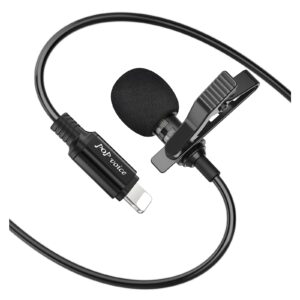 pop voice microphone professional for iphone lavalier lapel omnidirectional microphone for ipad, ipod, condenser mic for iphone audio & video recording, youtube, interview, podcast, vlogging(6.6 feet)