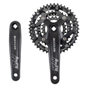 BUCKLOS MTB Crankset Square Taper with 22/24/26/32/38/42/44T Chainring Set, 170mm 104/64 BCD Hybrid Mountain Bike Crankset 8/9/10 Speed Compatible with Shimano Sram FSA.