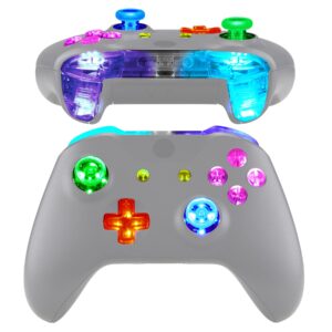 extremerate multi-colors luminated bumpers triggers dpad thumbsticks start back abxy action buttons, dtfs (dtf 2.0) led kit for xbox one s & x controller (model 1708) - controller not included