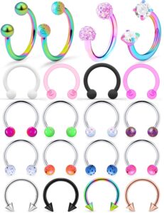 uqnwbdq 16g septum rings piercing jewelry 316l surgical stainless steel horseshoe septum nose eyebrow lip ring cartilage helix tragus rook daith ear gauges earring hoop piercing retainer women men