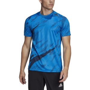 adidas men's designed 4 training all over print tee, blue rush, xx-large