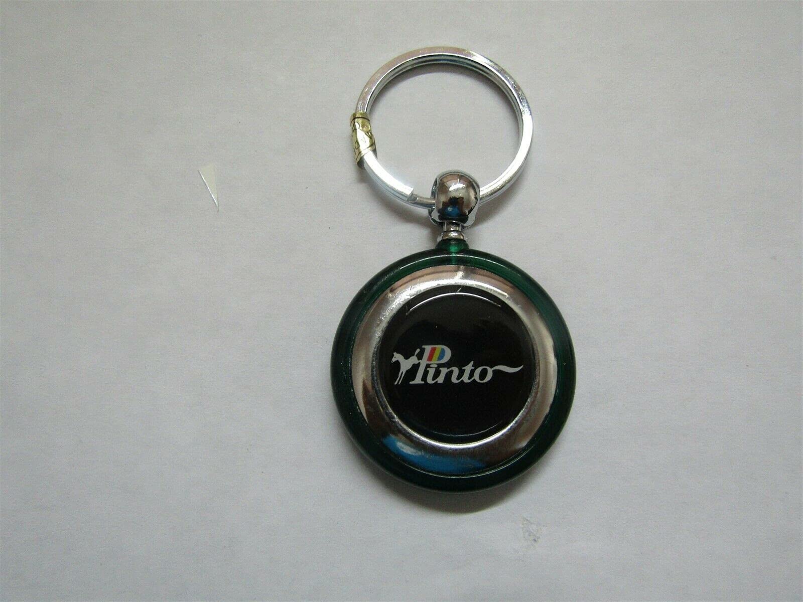 1971-1980 PINTO LOGO ROUND PLASTIC KEYCHAIN - GREEN