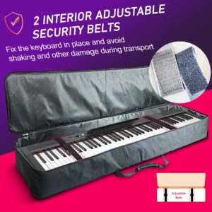 Ruibo 88 Key Keyboard Gig Bag Case for Electric Piano with 10MM Cotton Padded, Waterproof 600D Oxford Gig Bag 54"x13"x6.7" / Black