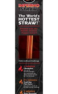 The Inferno Straw | World's Hottest Straw | World's Only Pepper Extract Infused Straw | Caution: 5 Million Scoville, IS