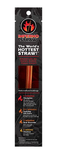 The Inferno Straw | World's Hottest Straw | World's Only Pepper Extract Infused Straw | Caution: 5 Million Scoville, IS