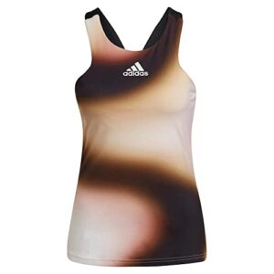 adidas women's tennis y-tank heat.rdy, white/black/chalky brown (primeblue), medium