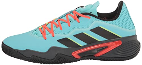 adidas Men's Barricade Clay Tennis Shoe, Pulse Aqua/Black/Pulse Lime, 12