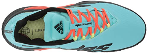 adidas Men's Barricade Clay Tennis Shoe, Pulse Aqua/Black/Pulse Lime, 12