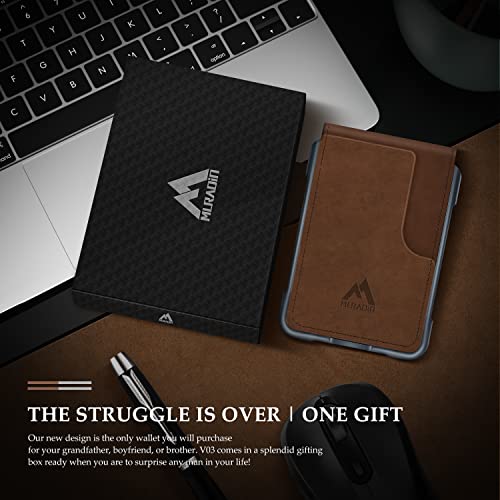 MURADIN Mens Wallet Tactical Bifold Wallets for Men Metal RFID Blocking Aluminum Money Cards Holder Gifts for Men (Crazy Horse)