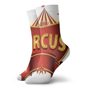 gultmee fashion compression socks,a circus sign baroque style big top enjoyment theme marquee nightlife retro,performance polyester cushioned athletic crew socks for running,athletic, -12 inch