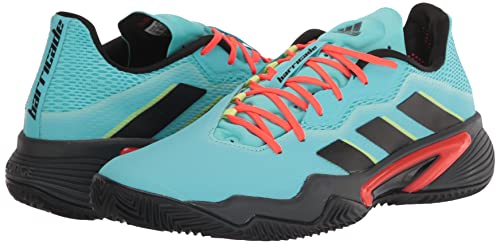 adidas Men's Barricade Clay Tennis Shoe, Pulse Aqua/Black/Pulse Lime, 12