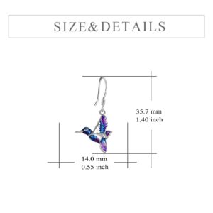 YFN Hummingbird Earrings Bird Dangle Earrings 925 Sterling Silver Jewelry Hummingbird Gifts for Women