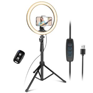 ubeesize 12’’ led ring light with tripod stand and phone holder, selfie ring light for video conferencing, compatible with iphone&android phones&cameras