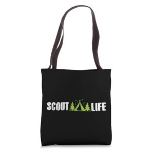 scout life funny camping hiking scouting tote bag