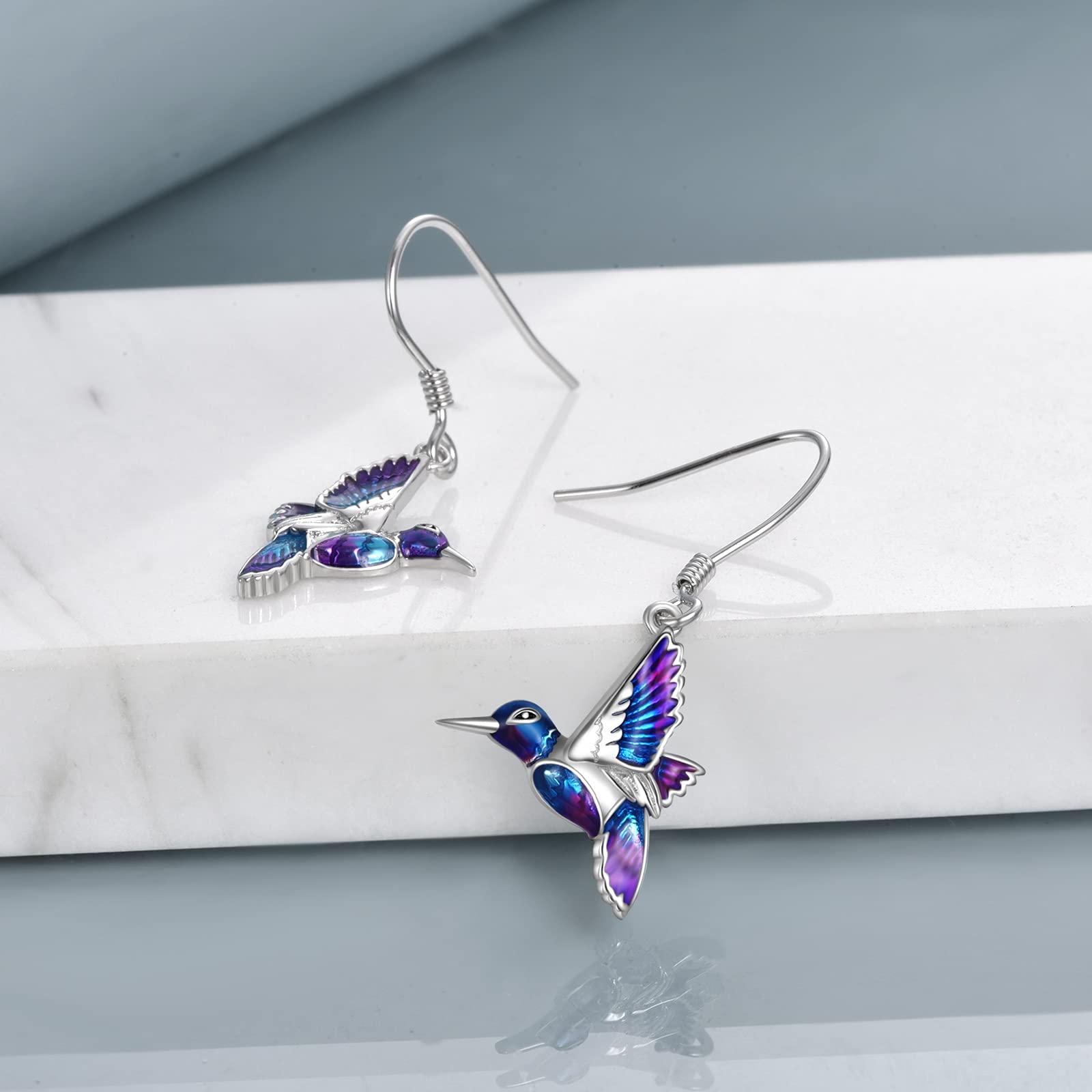 YFN Hummingbird Earrings Bird Dangle Earrings 925 Sterling Silver Jewelry Hummingbird Gifts for Women