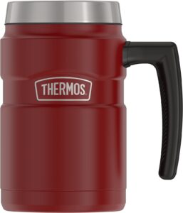 thermos stainless king 16oz desk mug, 16 ounce, matte red