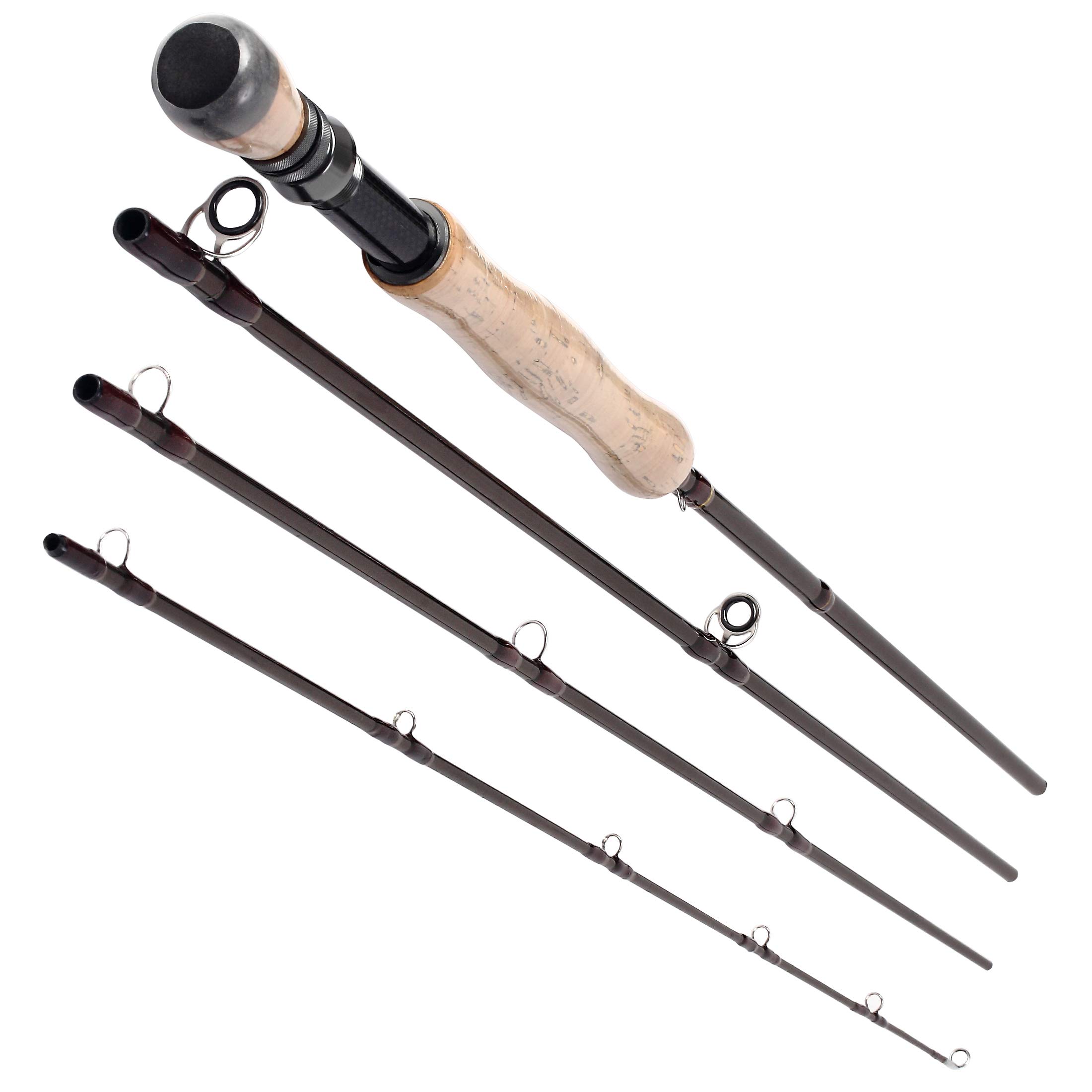 Fly Fishing Rod 9ft 4 Sections 7-8wt Fly Rod Carbon Fiber Blanks Light Weight Medium Fast Action Freshwater Fishing, fly904 7-8