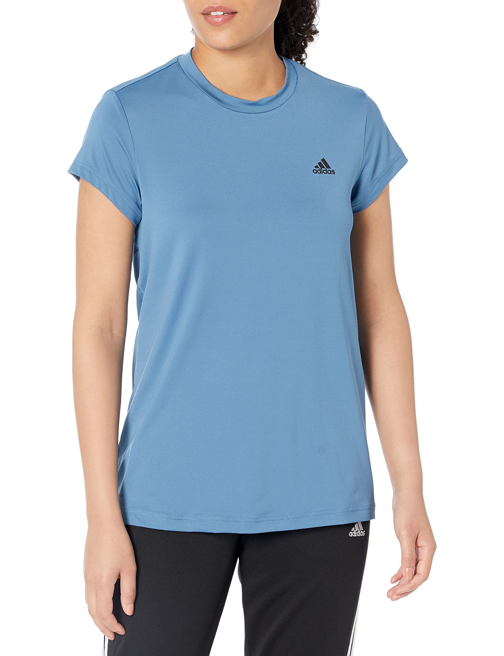 adidas Women's Sport Tee, Altered Blue/Black, X-Large