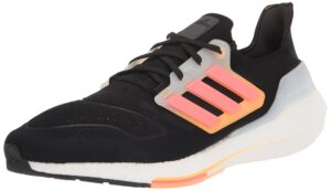 adidas men's ultraboost 22 running shoe, black/turbo/flash orange, 11.5