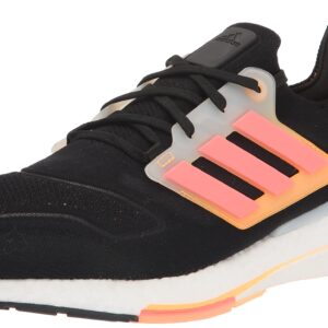 adidas Men's Ultraboost 22 Running Shoe, Black/Turbo/Flash Orange, 11.5